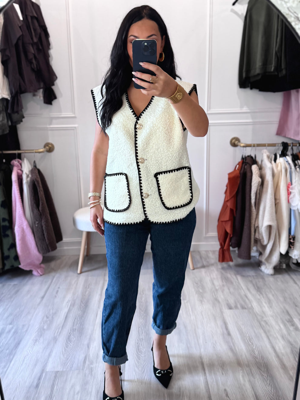Gilet Romy – Sans manches chic – Mademoiselle Eclatante